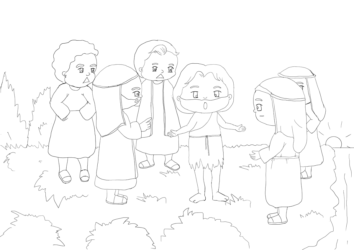 Tranh tô màu – Chúa Nhật Lễ Chúa Giêsu chịu Phép Rửa - Năm C (Lc 3, 15-16.21-2)